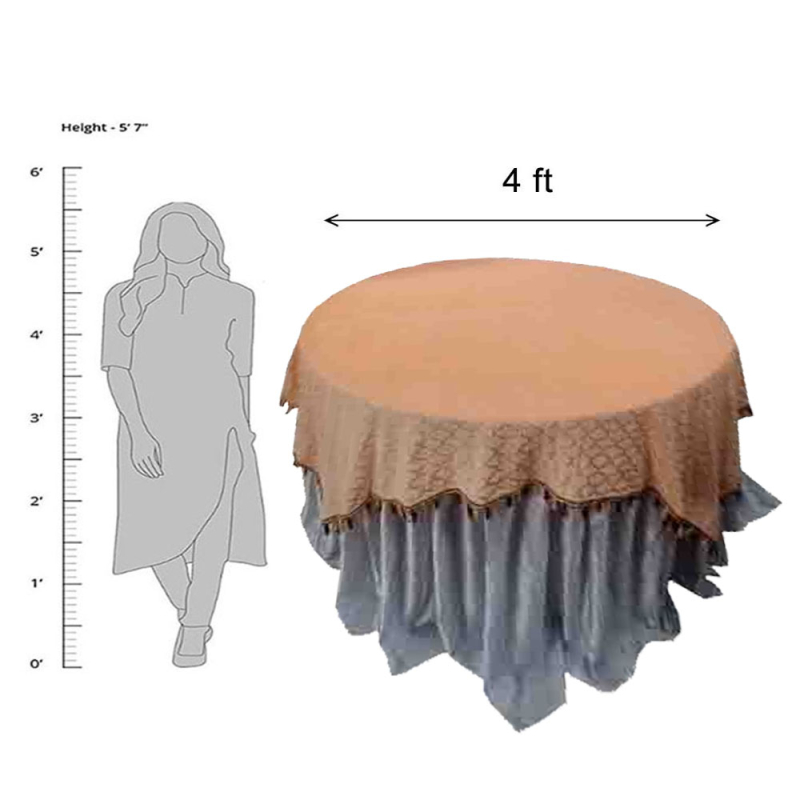 Buy Round Table Top - 4 FT X 4 FT - Made of Velvet Fabric Cloth - Decornt.com